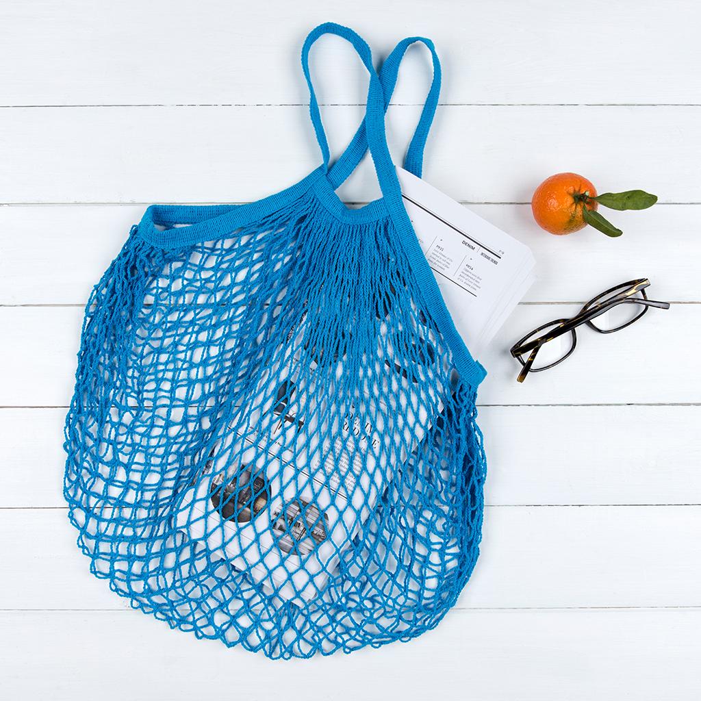 Blue French Style String Shopping Bag | ﻿Rex London