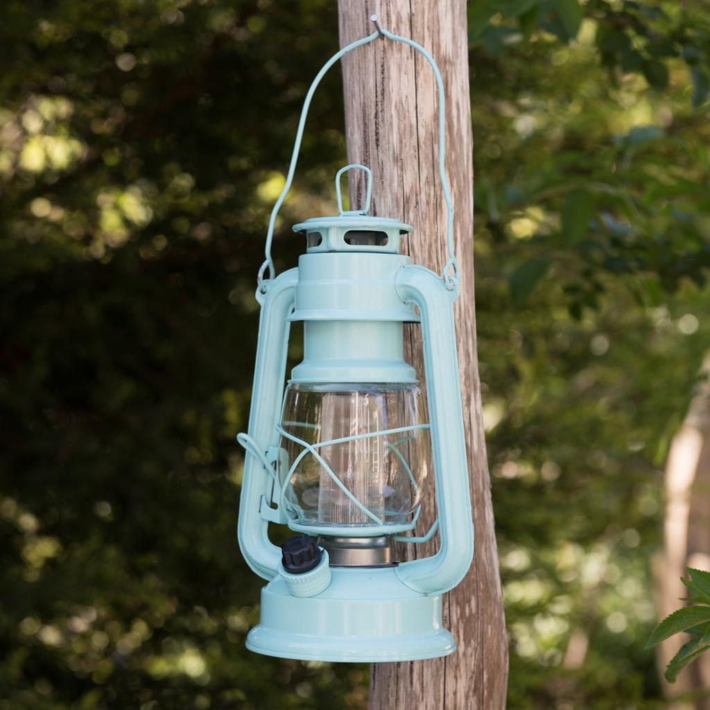 Blue L.e.d Battery Powered Hurricane Lamp | ﻿Rex London
