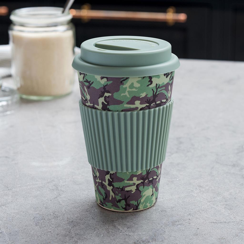 Camouflage Bamboo Travel Mug | ﻿Rex London
