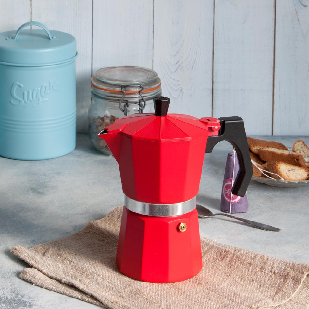 Classic Espresso Coffee Pot Red | ﻿Rex London