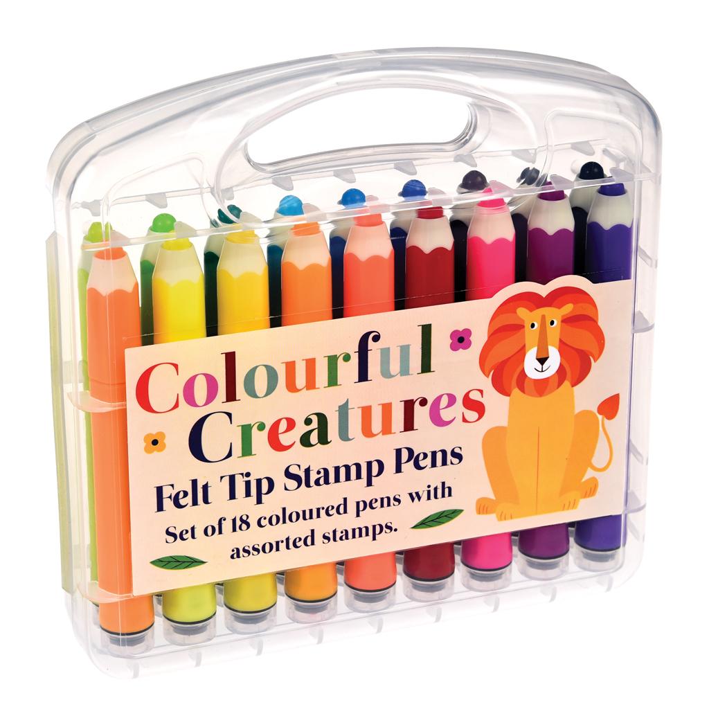 Colourful Creatures Felt Tip Stamp Pens | Rex London
