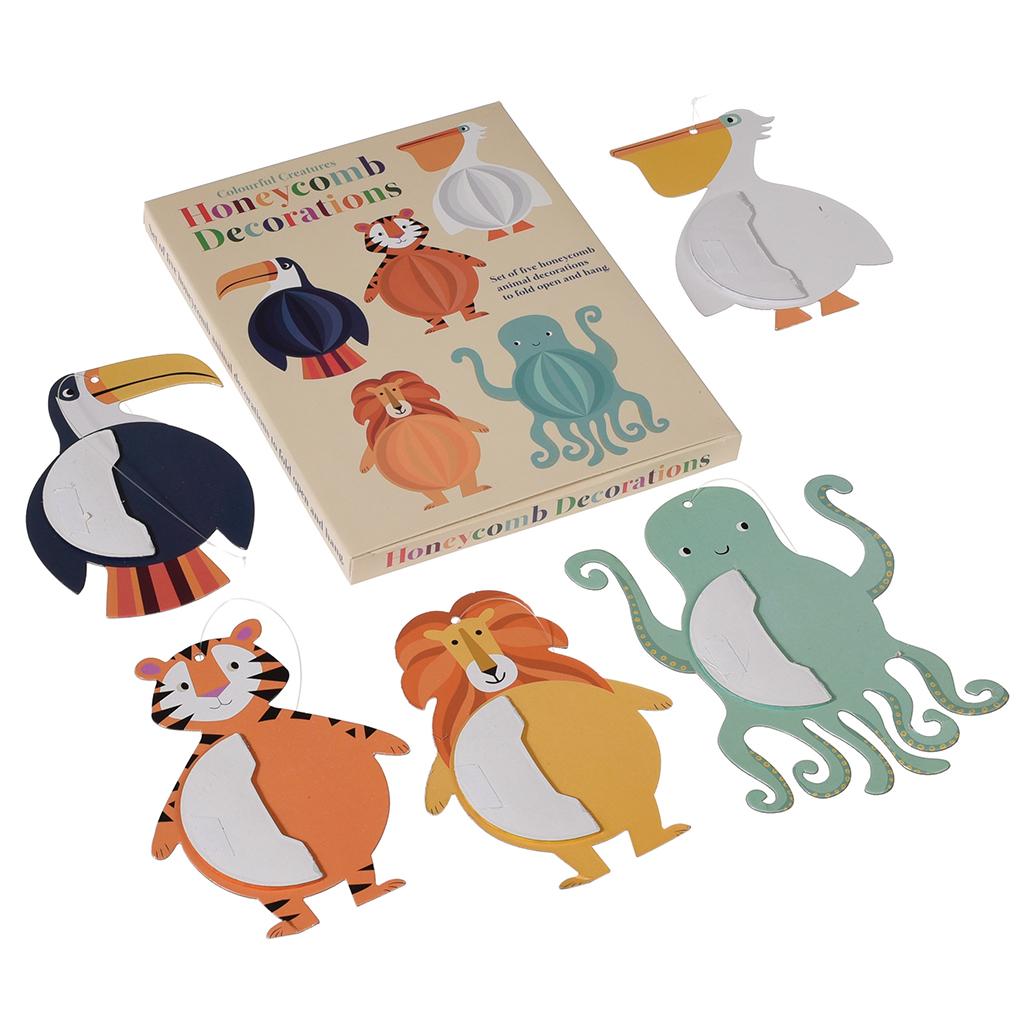 Colourful Creatures Honeycomb Decorations | ﻿Rex London