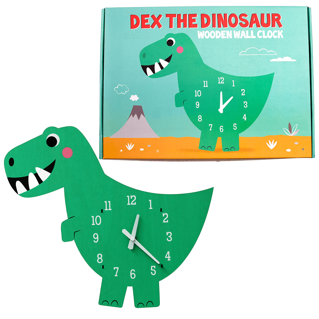 Dex The Dinosaur Wooden Clock | ﻿Rex London