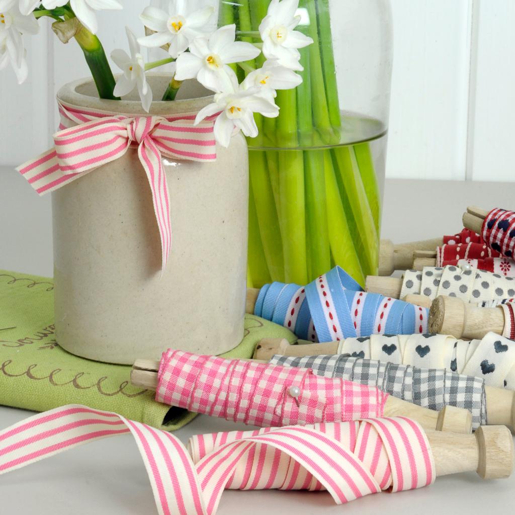 Dolly Bobbin Ribbon Pink & White Stripe | ﻿Rex London