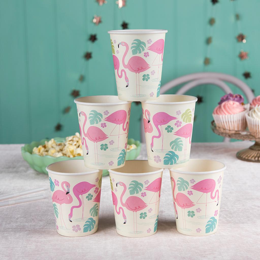 Flamingo Bay Paper Cups (set Of 8) | ﻿Rex London