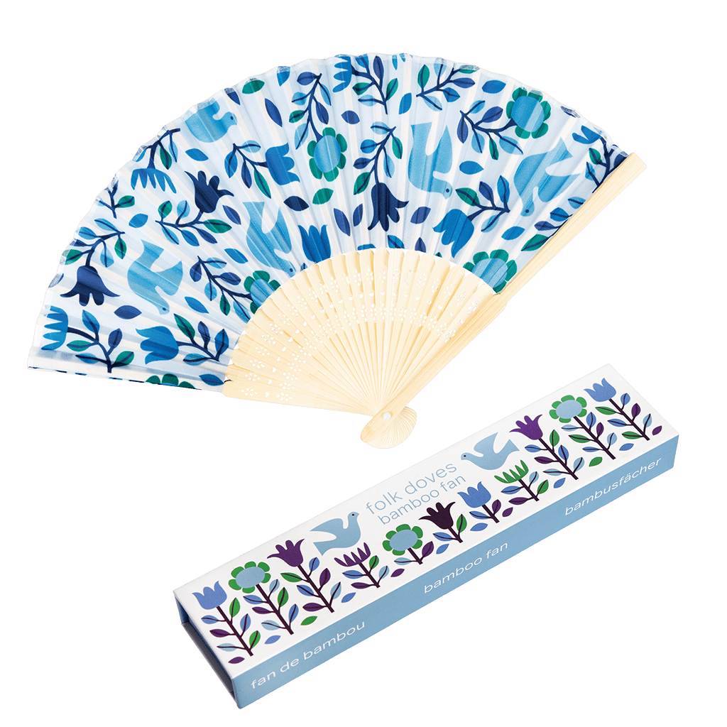 Folk Doves Bamboo Fan | ﻿Rex London