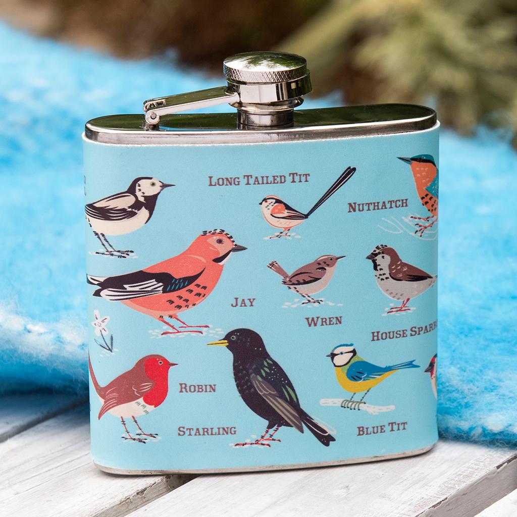Garden Birds Hip Flask | ﻿Rex London
