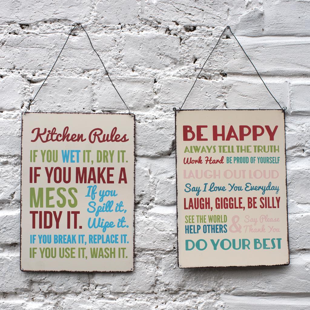 Kitchen Rules Metal Sign | ﻿Rex London