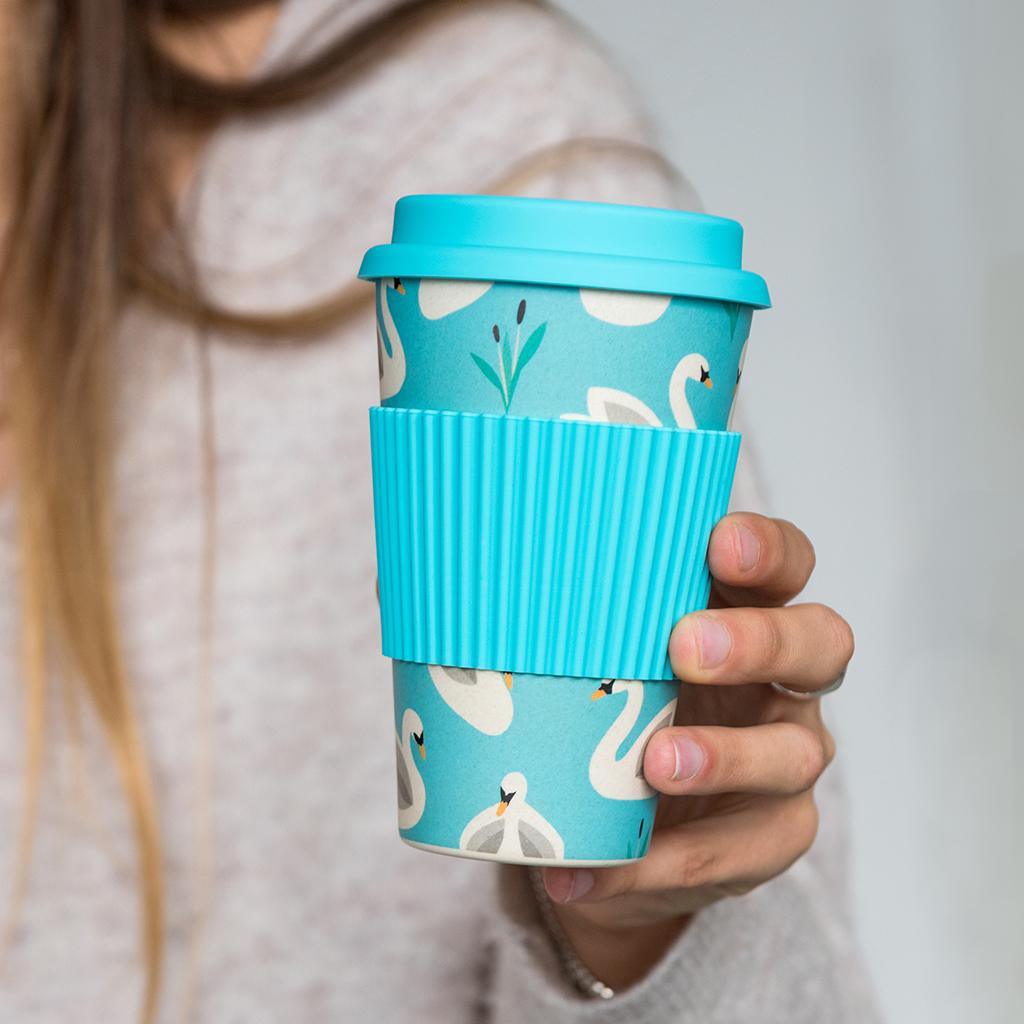 Love Swans Bamboo Travel Mug | ﻿Rex London