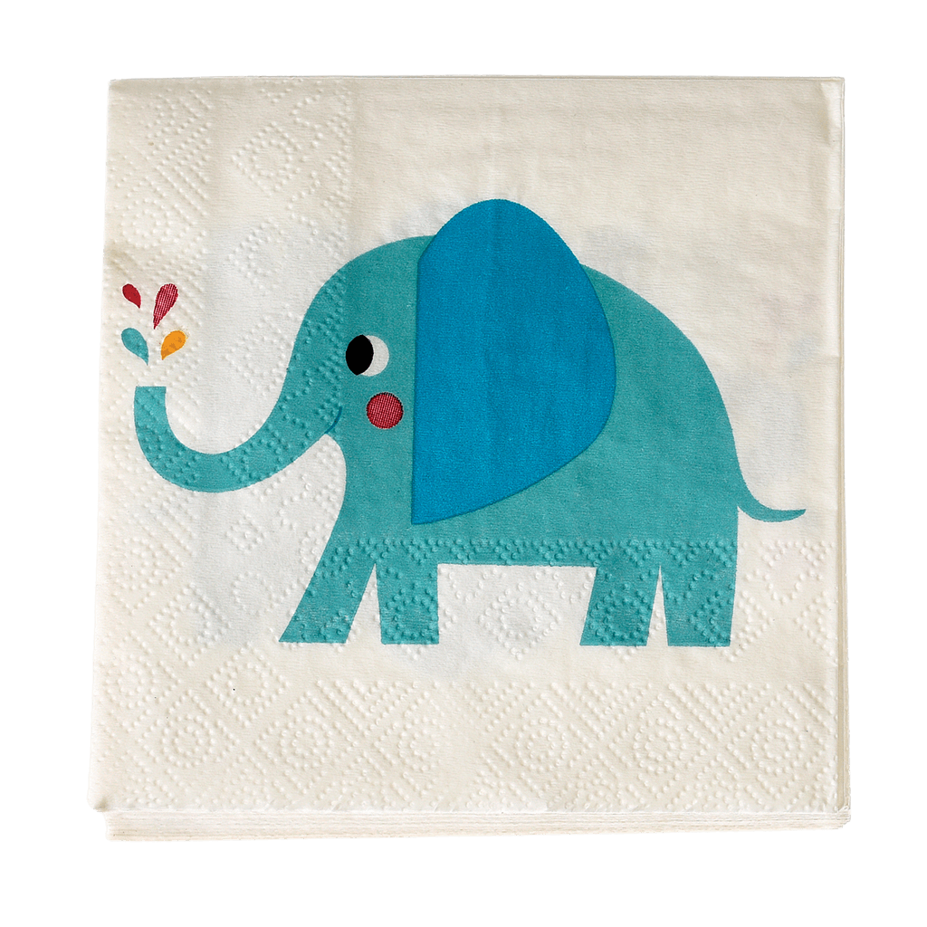 Elvis The Elephant Cocktail Napkins (pack Of 20) | ﻿Rex London