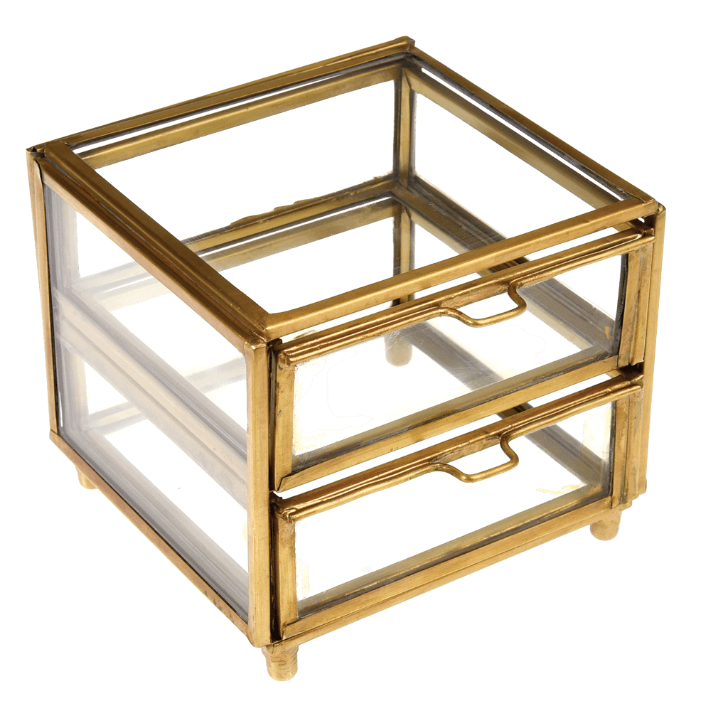 Two Drawer Brass Box | ﻿Rex London