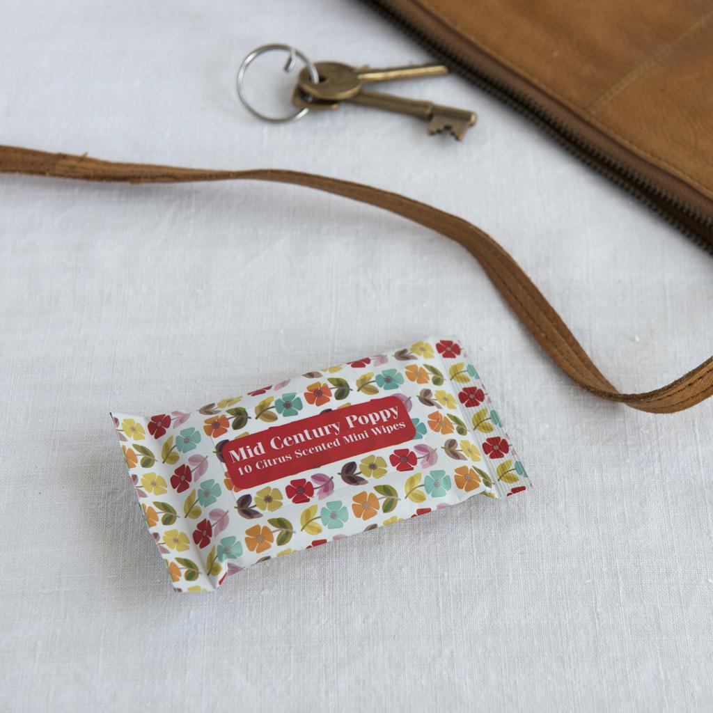 Mid Century Poppy Mini Wet Wipes | ﻿Rex London
