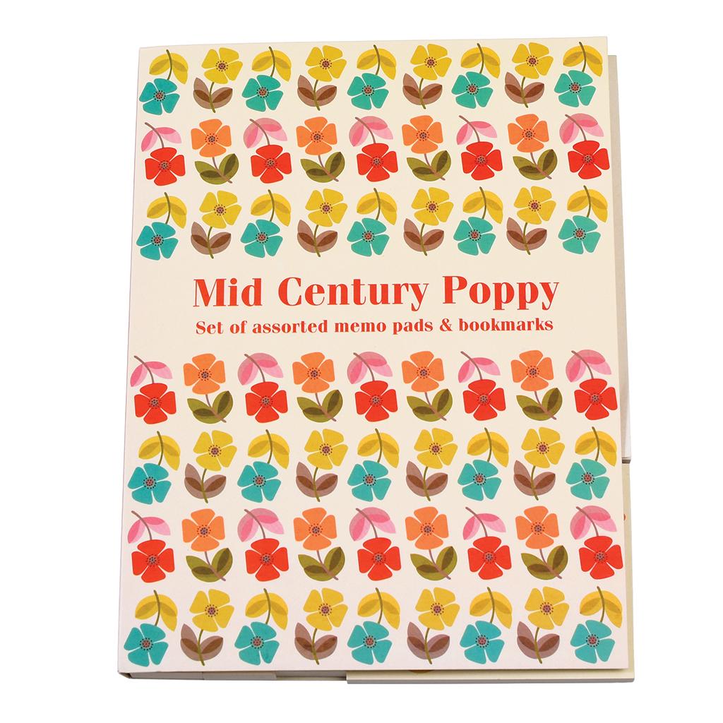 Mid Century Poppy Memo Pads | ﻿Rex London