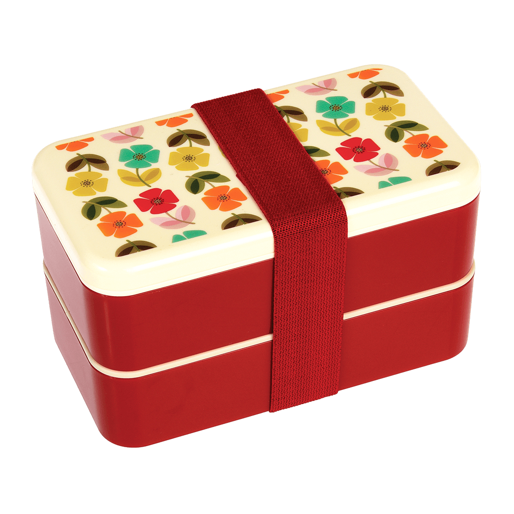 Mid Century Poppy Adult Bento Box | ﻿Rex London