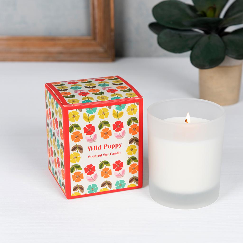 Mid Century Poppy Boxed Scented Candle | ﻿Rex London