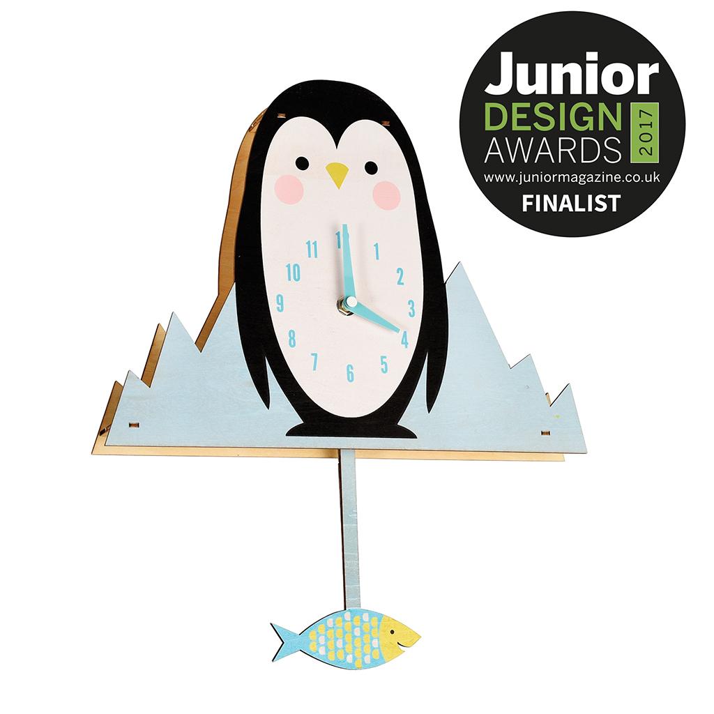 Milo The Penguin Wooden Wall Clock | ﻿Rex London