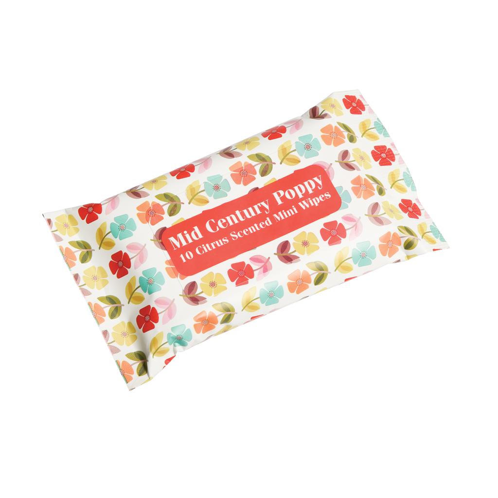 Mid Century Poppy Mini Wet Wipes | ﻿Rex London