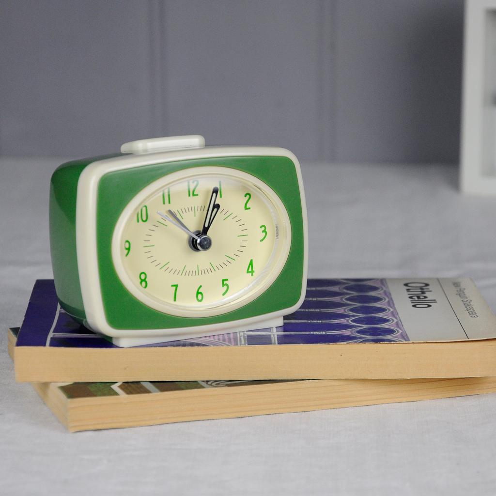 Retro Tv Style Green Alarm Clock | ﻿Rex London