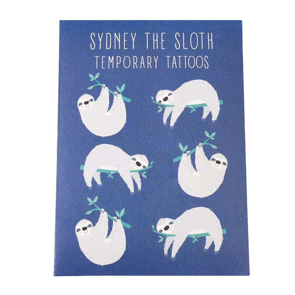 Sydney The Sloth Temporary Tattoos (2 Sheets) | ﻿Rex London