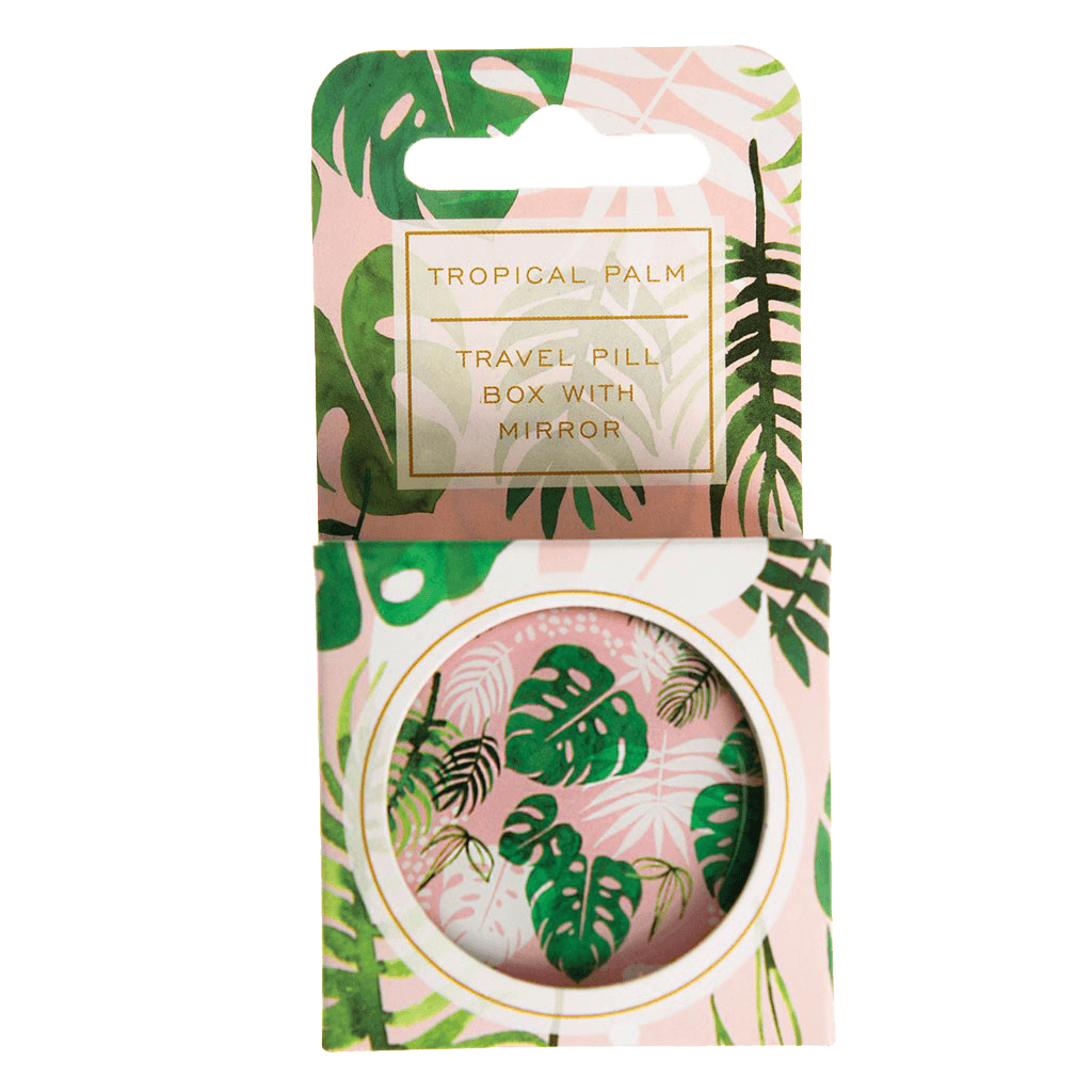 Tropical Palm Pill Box With Mirror | ﻿Rex London