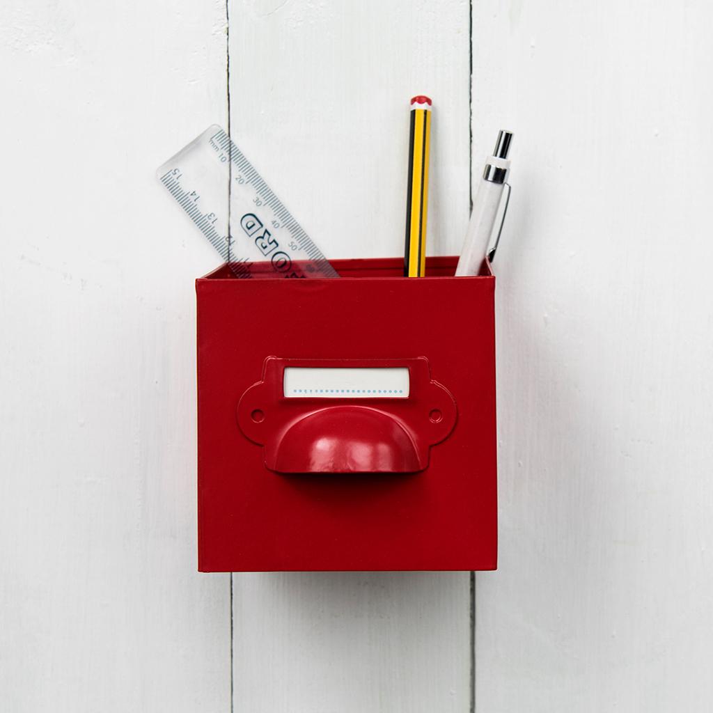 Vintage Red Metal Storage Drawer | ﻿Rex London