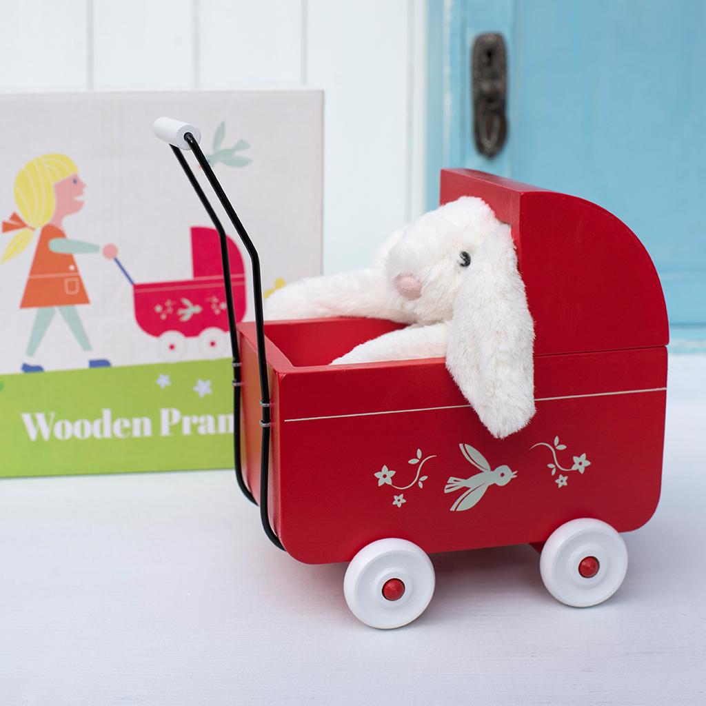 Mini Wooden Pram In Box | ﻿Rex London