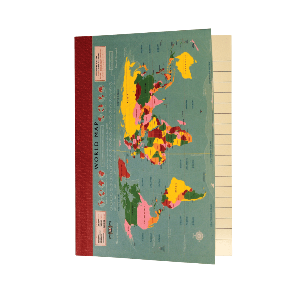 World Map A6 Notebook | ﻿Rex London