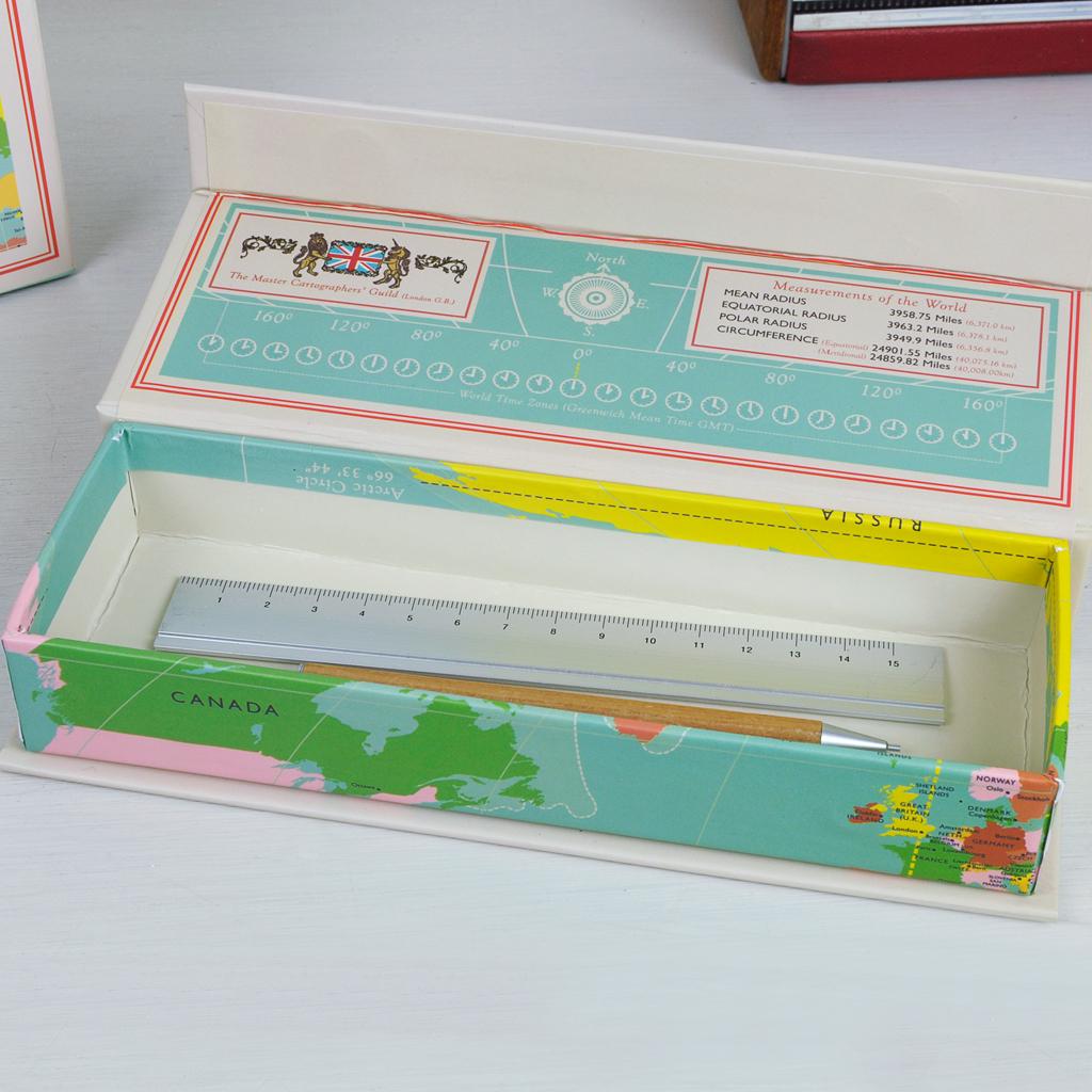 World Map Magnetic Pencil Case | ﻿Rex London