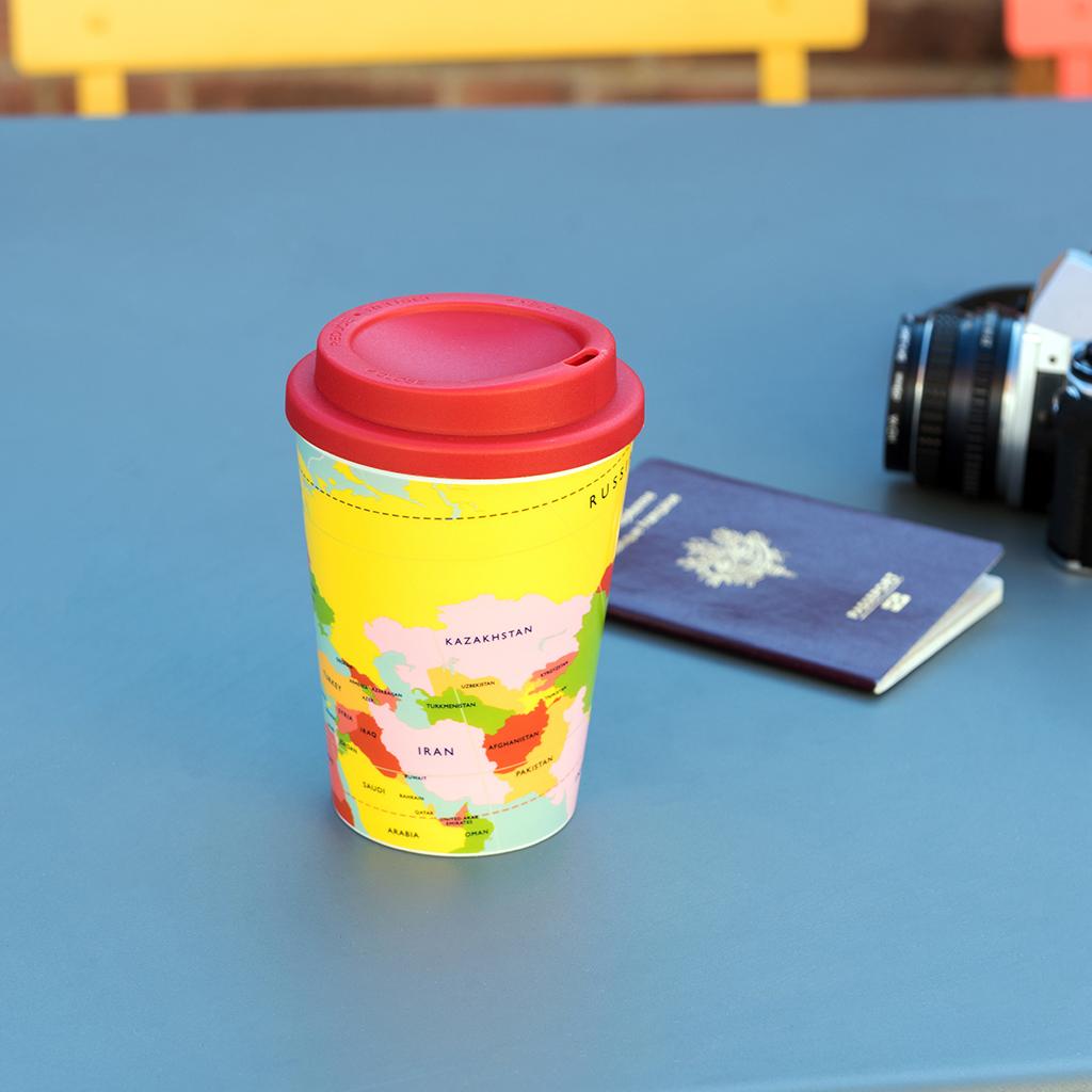World Map Reusable Travel Mug | ﻿Rex London