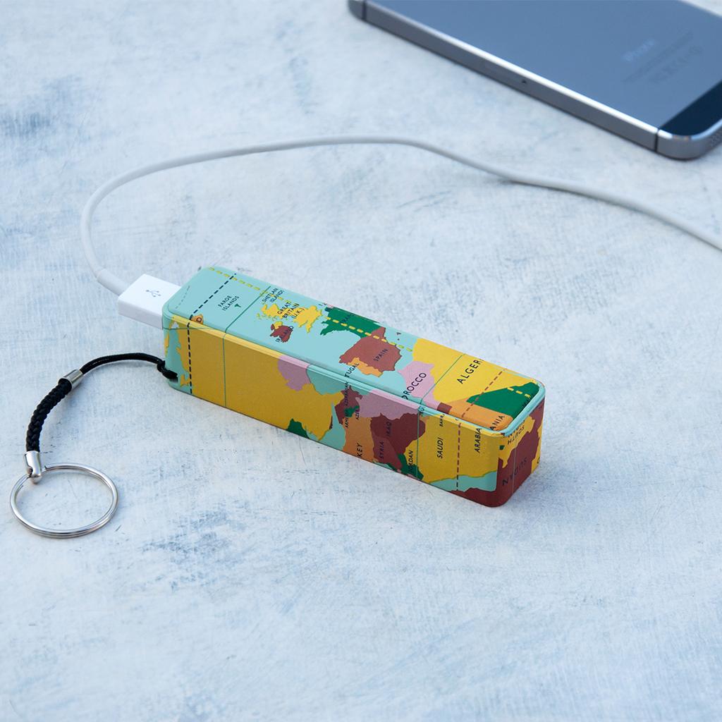 World Map Portable Usb Charger | ﻿Rex London