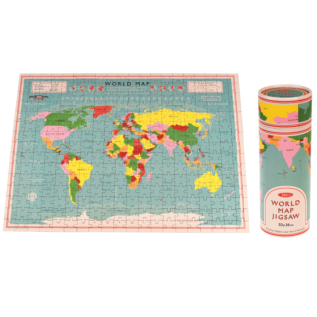 World Map 300 Piece Puzzle In A Tube | ﻿Rex London
