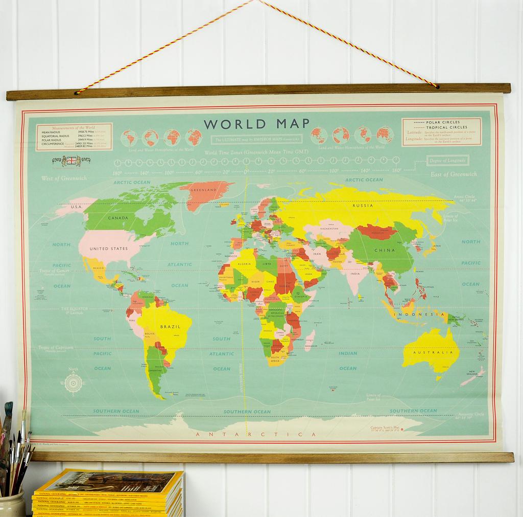 World Map Wall Chart | ﻿Rex London