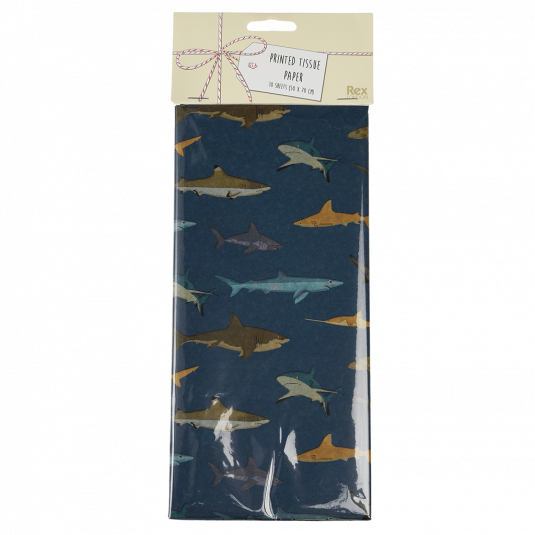 Sharks Tissue Paper (10 Sheets) | ﻿Rex London
