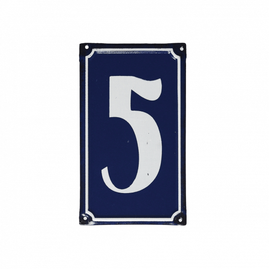 5 French Blue Metal Door Sign | ﻿Rex London