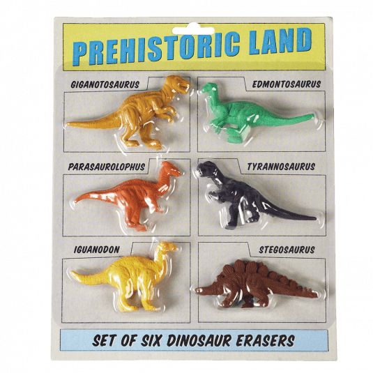 Prehistoric Land Erasers (set Of 6) | ﻿Rex London