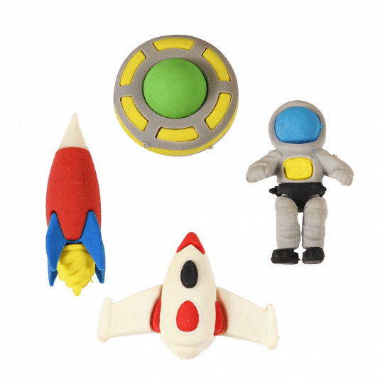 Set Of 4 Space Age Erasers | ﻿Rex London