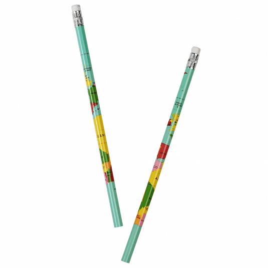World Map Hb Pencils (set Of Six) | ﻿Rex London