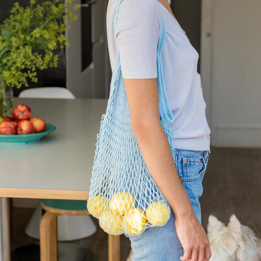 Baby Blue French Style String Shopping Bag | ﻿Rex London