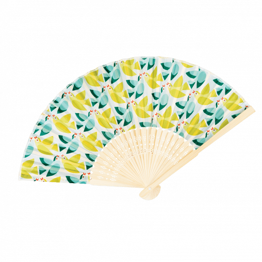 Love Birds Bamboo Fan | ﻿Rex London
