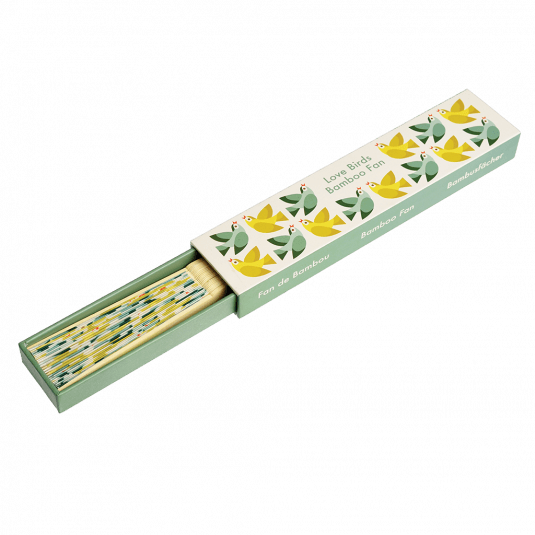 Love Birds Bamboo Fan | ﻿Rex London