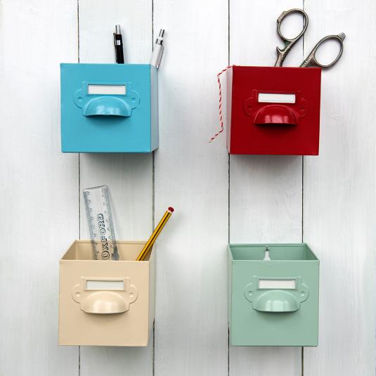 Vintage Red Metal Storage Drawer | ﻿Rex London