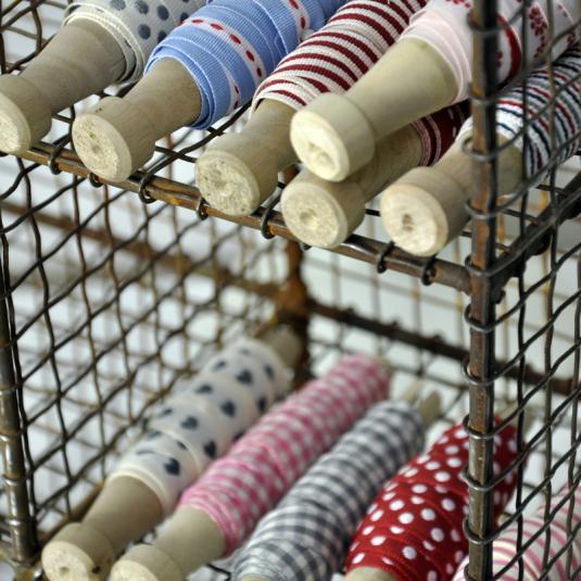 Dolly Bobbin Ribbon Grey Hearts | ﻿Rex London