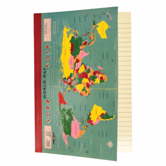 World Map A5 Notebook | ﻿Rex London