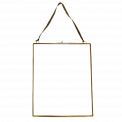Double sided glass and brass metal hanging frame (25 x 20cm) | ﻿Rex London