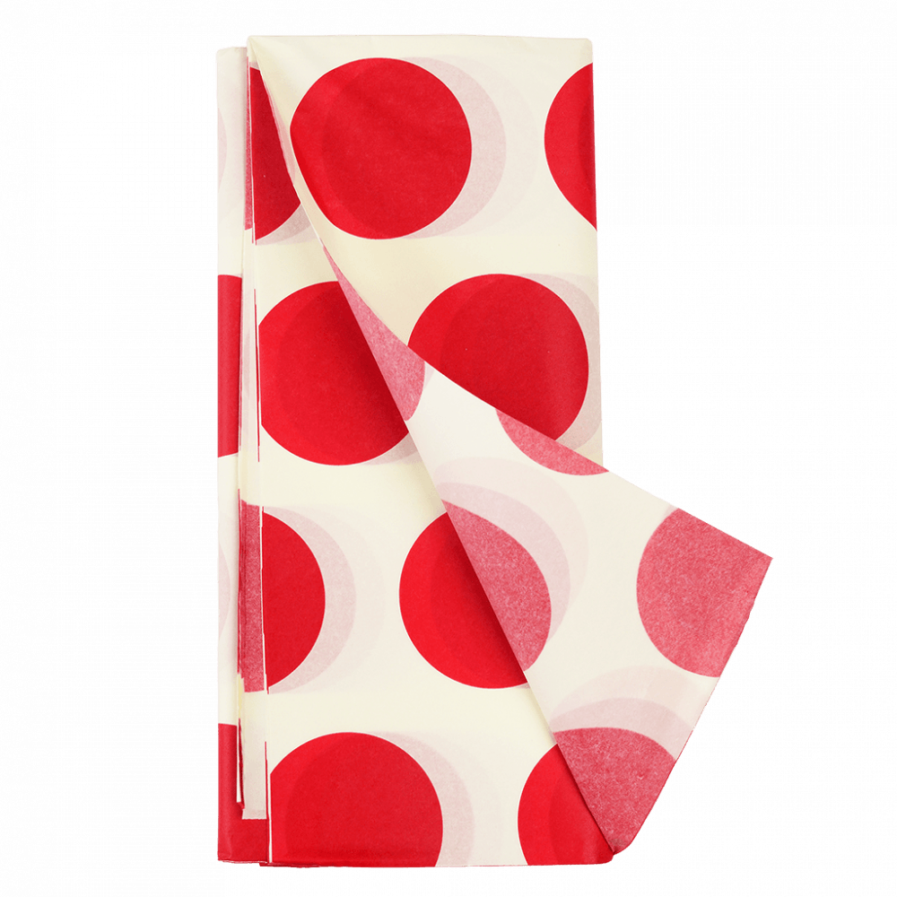 Red On White Spotlight Tissue Paper (10 Sheets) | ﻿Rex London