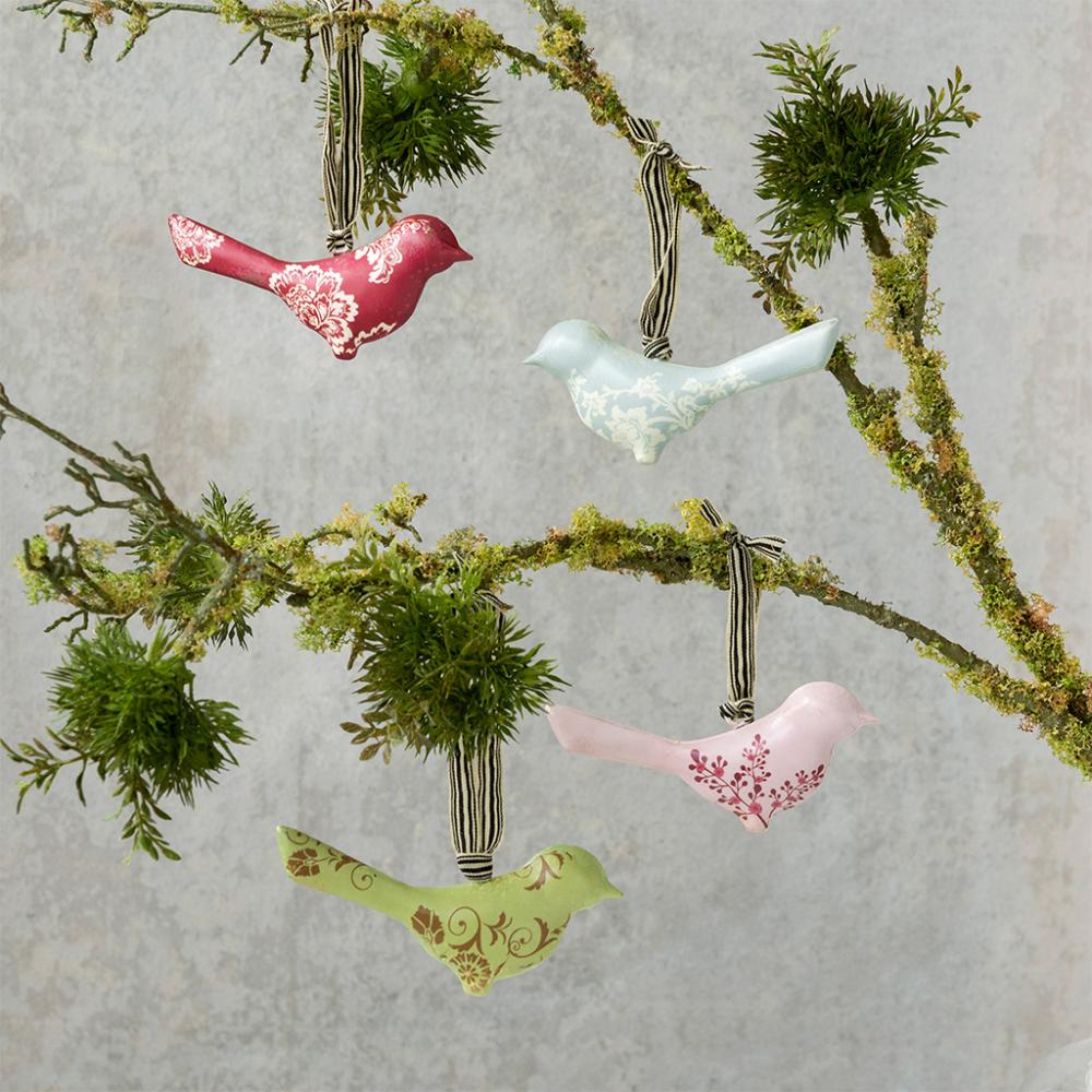 Assorted Colour Metal Bird Hanging Decoration (single) | ﻿Rex London