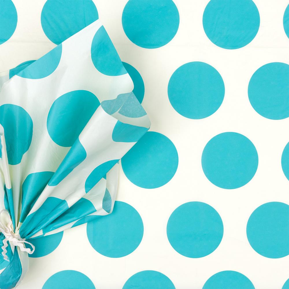 Turquoise On White Spotlight Tissue Paper (10 Sheets) | ﻿Rex London