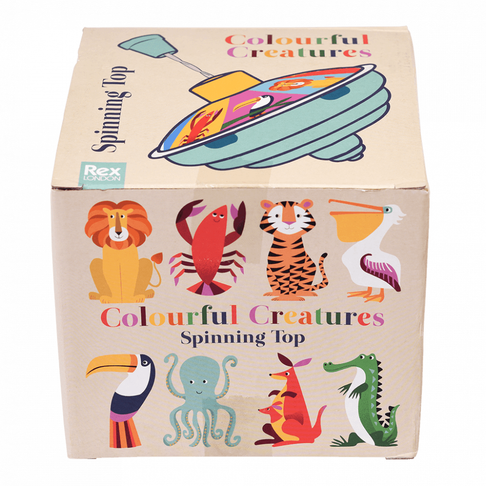 Colourful Creatures Spinning Top | ﻿Rex London