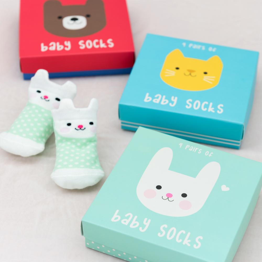 Bear Design Baby Socks (4 Pairs) | ﻿Rex London