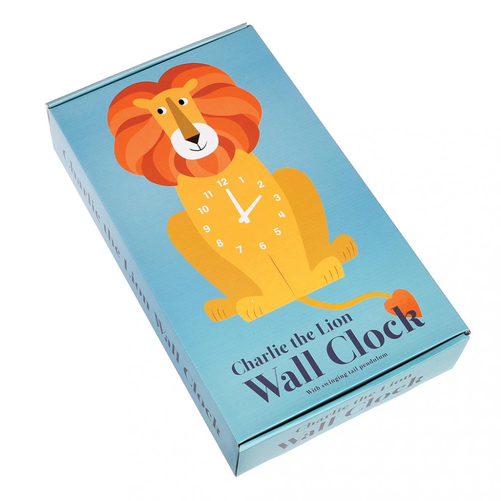 Charlie The Lion Wooden Wall Clock | ﻿Rex London